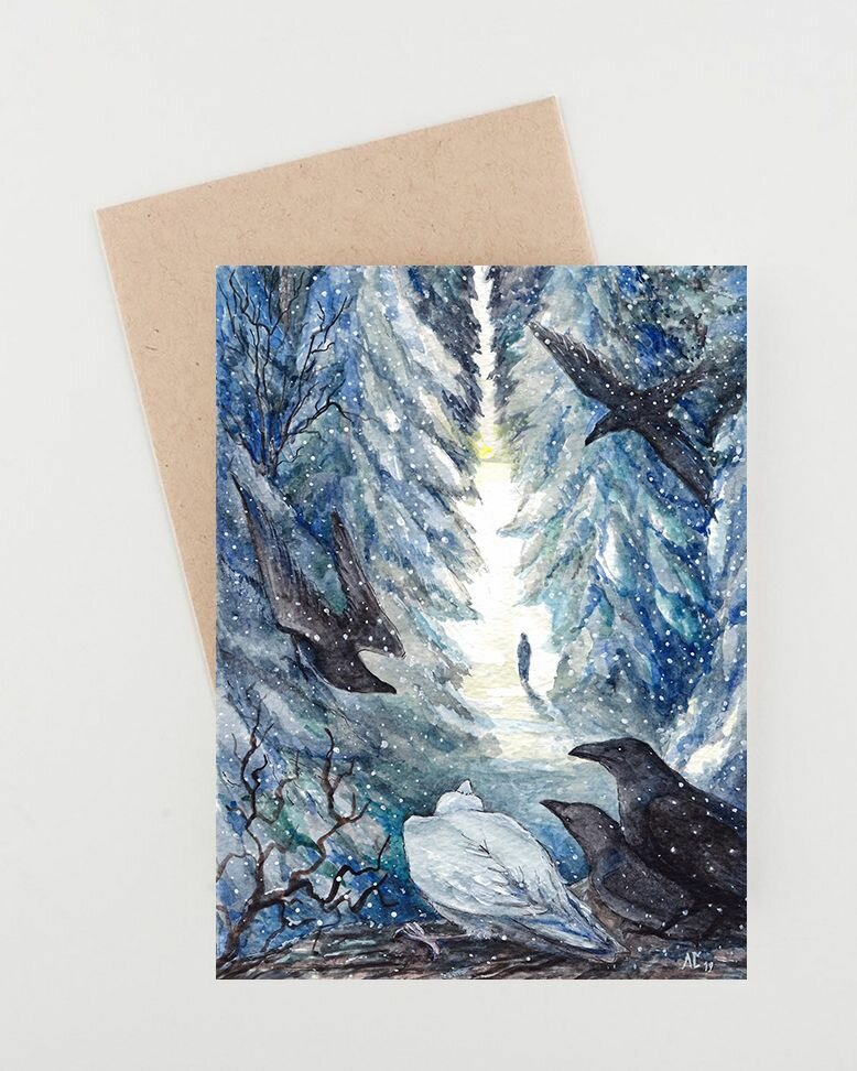 Открытка авторская "Белая ворона"