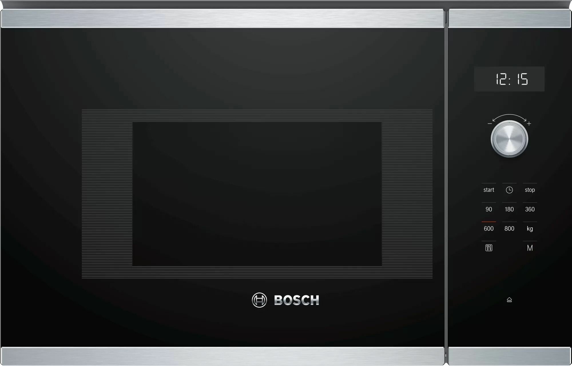 Встраиваемая микроволновая печь BOSCH BFL524MS0, СВЧ соло 20л, 800Вт, комбинированное управление, нержавеющая сталь