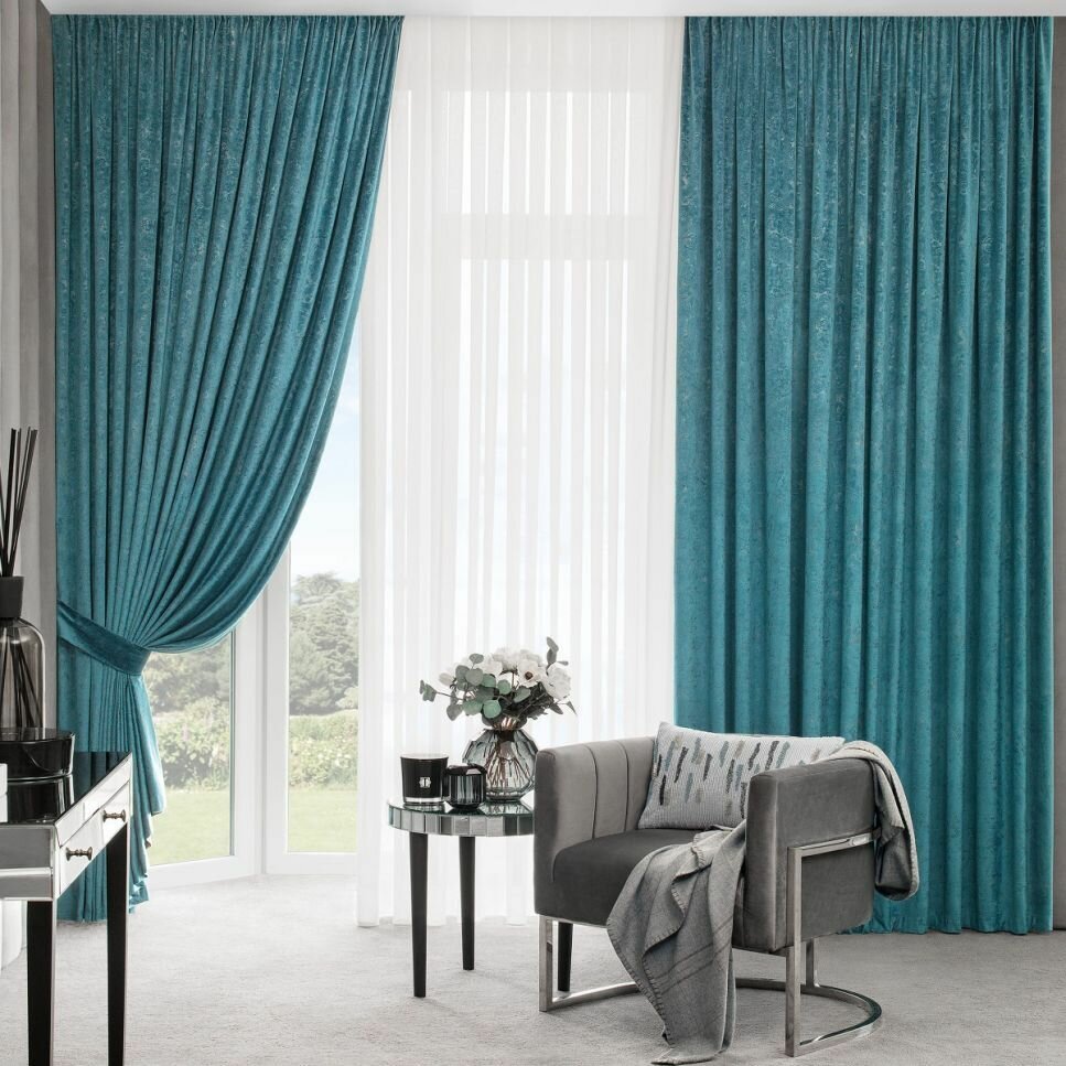 Каселли син. Шторы 260x300-2, подхваты-2, 4 пр.