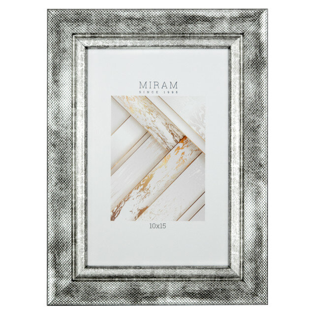 Фоторамка мирам 100х150мм серая пластик