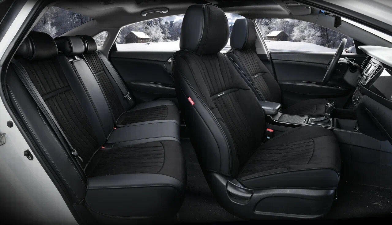 Комплект каркасных чехлов 5D CarFashion Diplomat Plus, чёрные