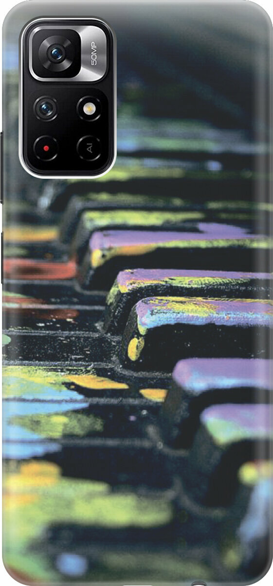 Силиконовый чехол Разукрашенные клавиши на Xiaomi Poco M4 Pro 5G / Сяоми Поко М4 Про