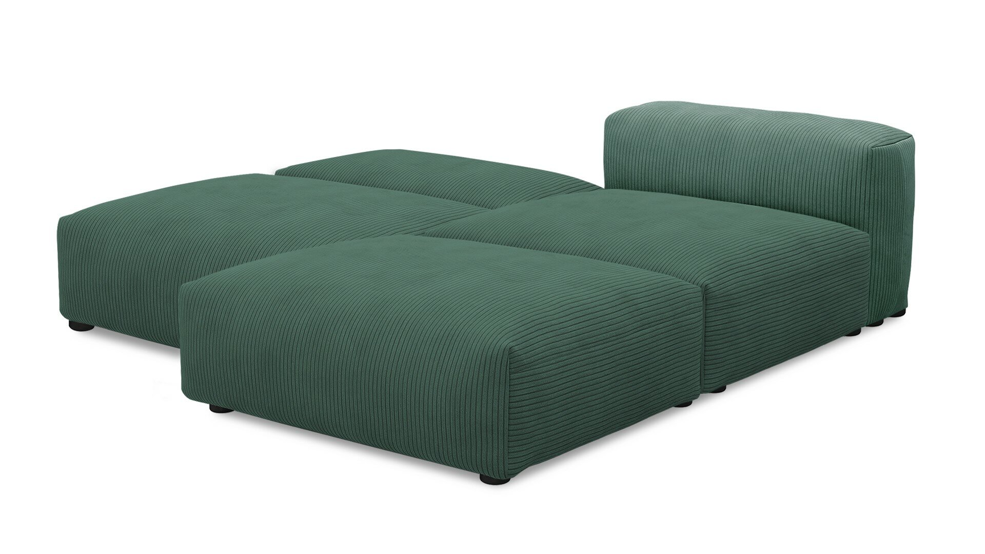 Угловой диван Фиджи большой и глубокий (Еврокнижка) Cilium Forest NEW 210x242x62 см, зеленый Вельвет, еврокнижка Дом мебели для вас