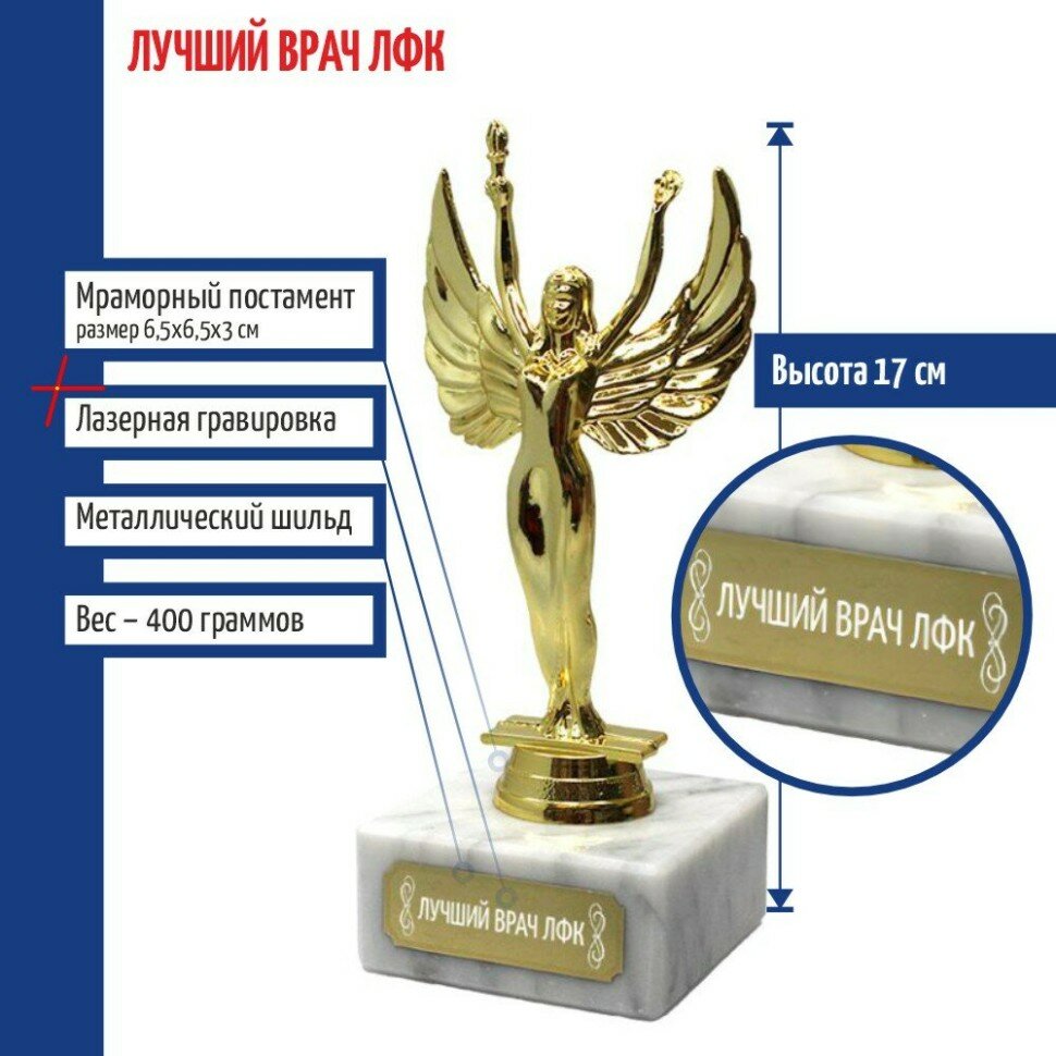 Статуэтка награда Жен. "Лучший врач ЛФК" (17 см)