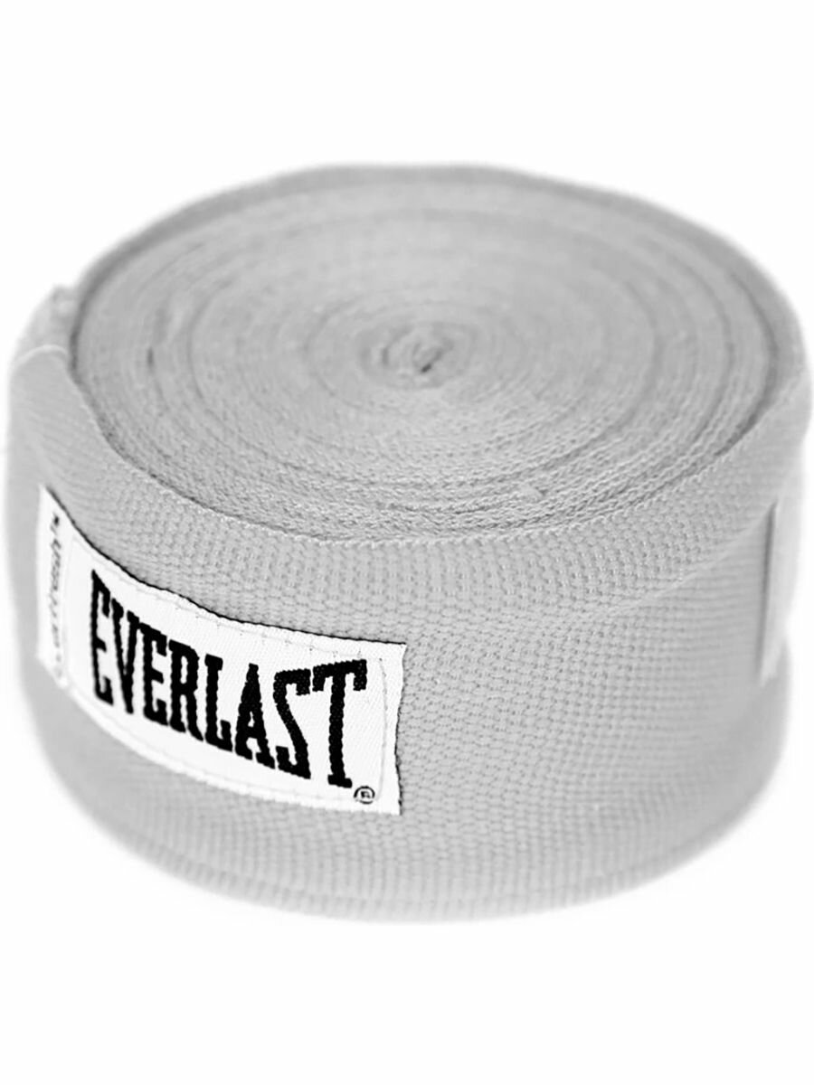Бинты боксерские Everlast 4456WHT ручные _ длина 4.55 м / белые / пара