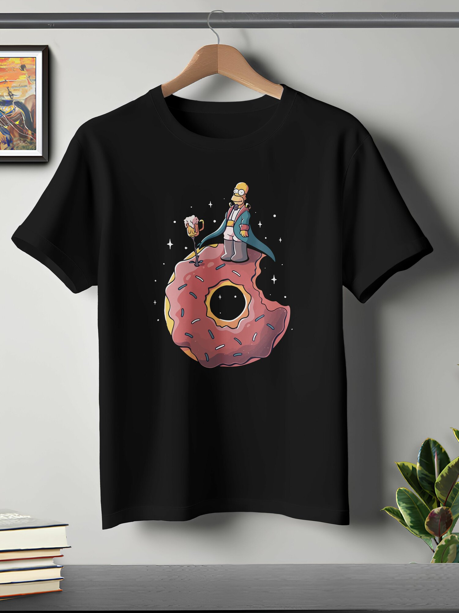 Футболка  Детская ONEQ 158 (13-14) размер с принтом Симпсоны, черная