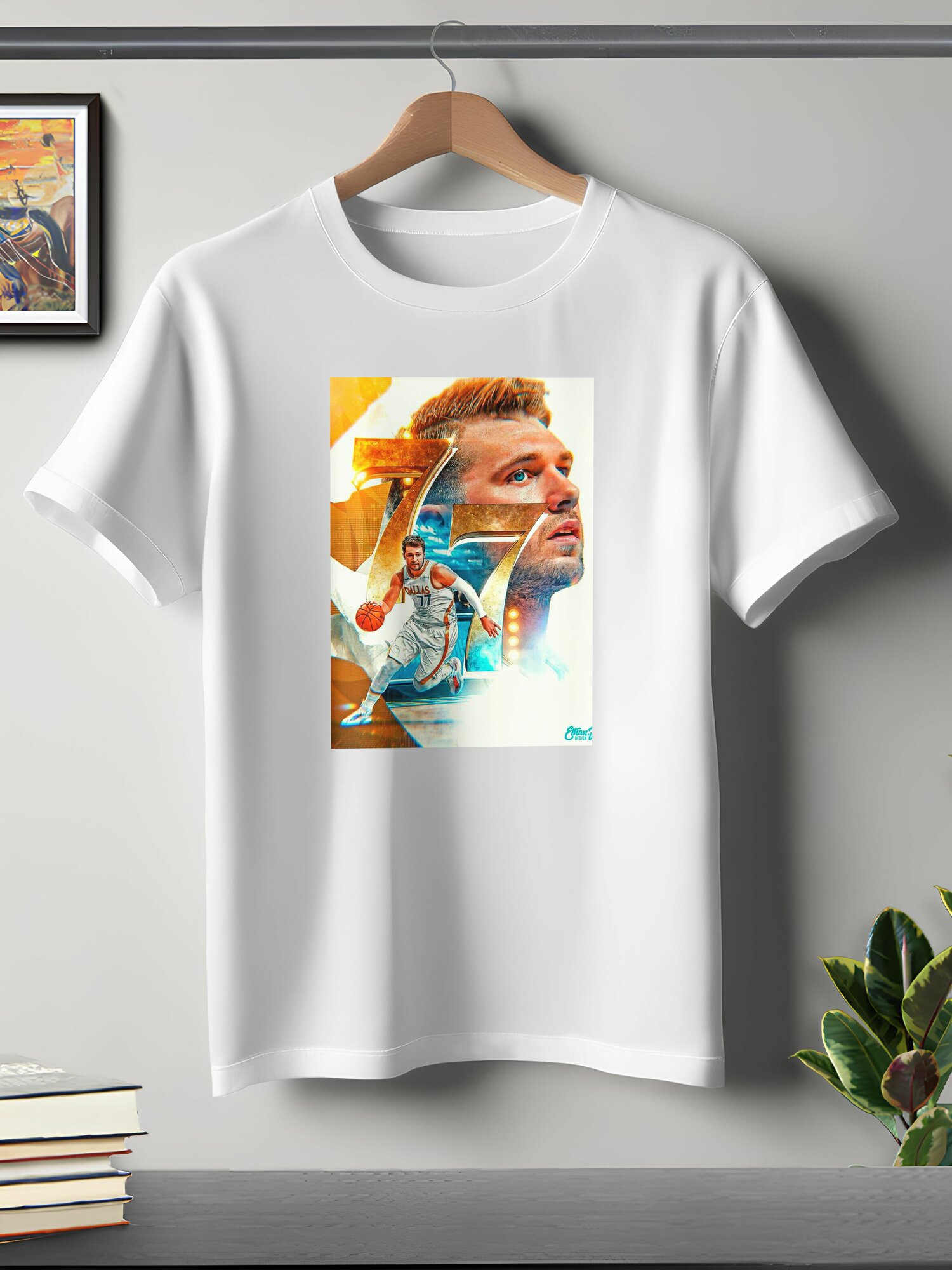 Футболка  Детская ONEQ 146 (11-12) размер с принтом Лука Дончич, белая