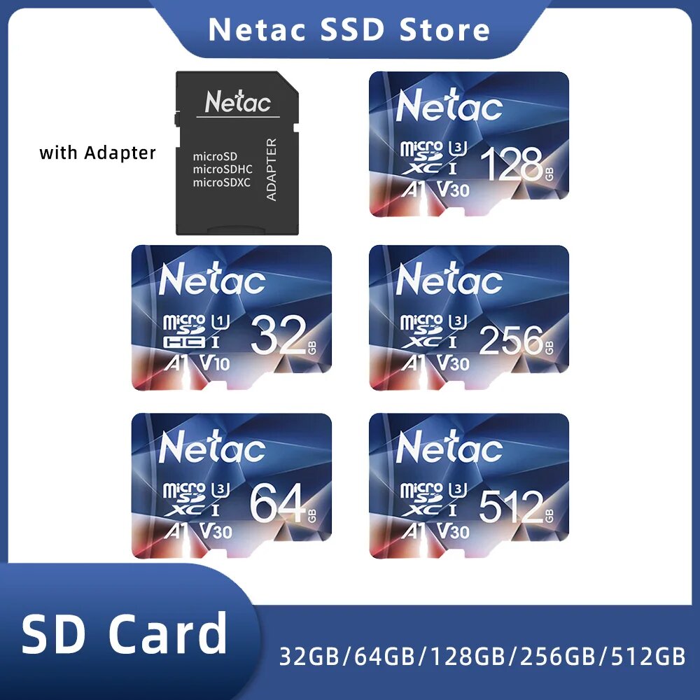 Netac MicroSD карта памяти 32/64/128/256/512 Гб