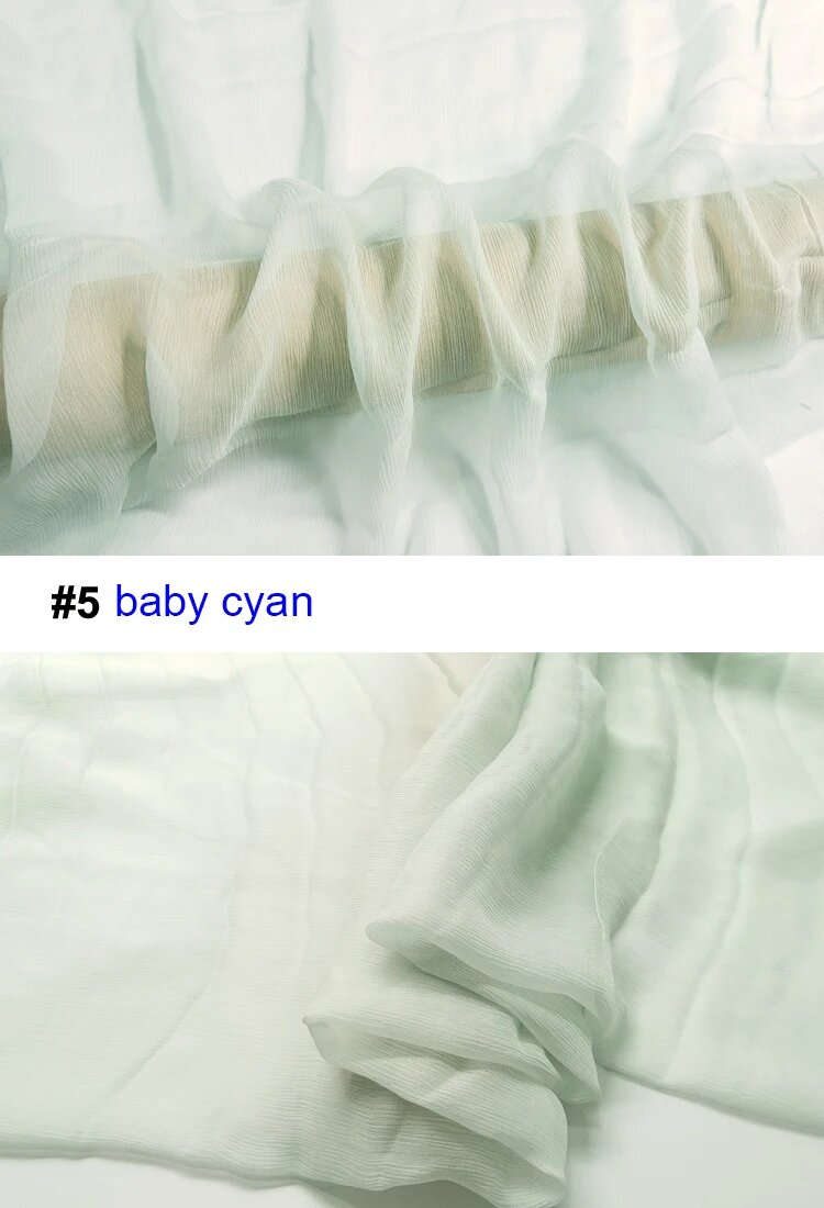 Шелковая ткань жоржет FABRIC SHIPPER 1х1,3 м Белый, No.5 baby cyan