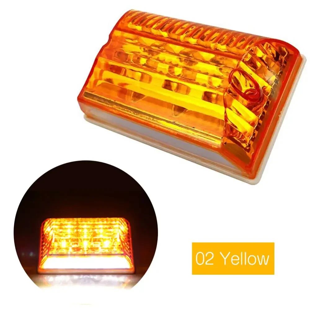 Боковые габаритные огни DC24V, 12 светодиодов, внешние фонари для автомобиля, задний фонарь, задний фонарь для грузовика, желтого цвета Желтый