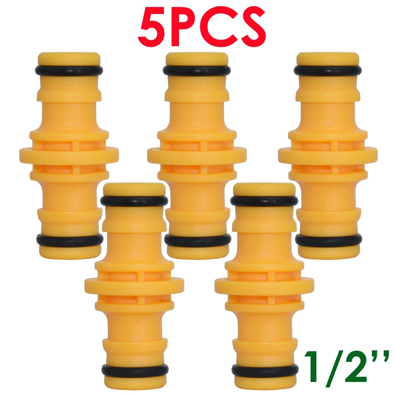Соединитель для шланга 1/2" желтый KESLA, 5 шт.
