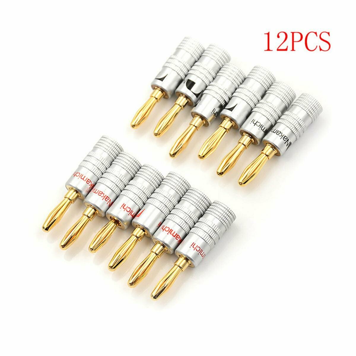 12 шт. Золотой разъем для подключения акустической системы Nakamichi Banana Plug, адаптеры, разъемы