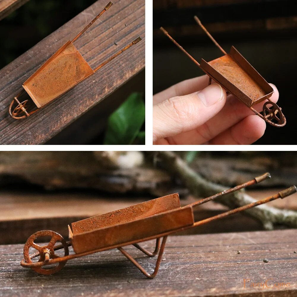 Миниатюрные фигурки животных FairyCome Коричневый, wheelbarrow