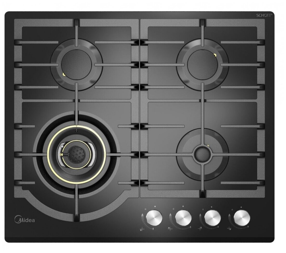 Газовая варочная панель Midea MG696VGB, черный