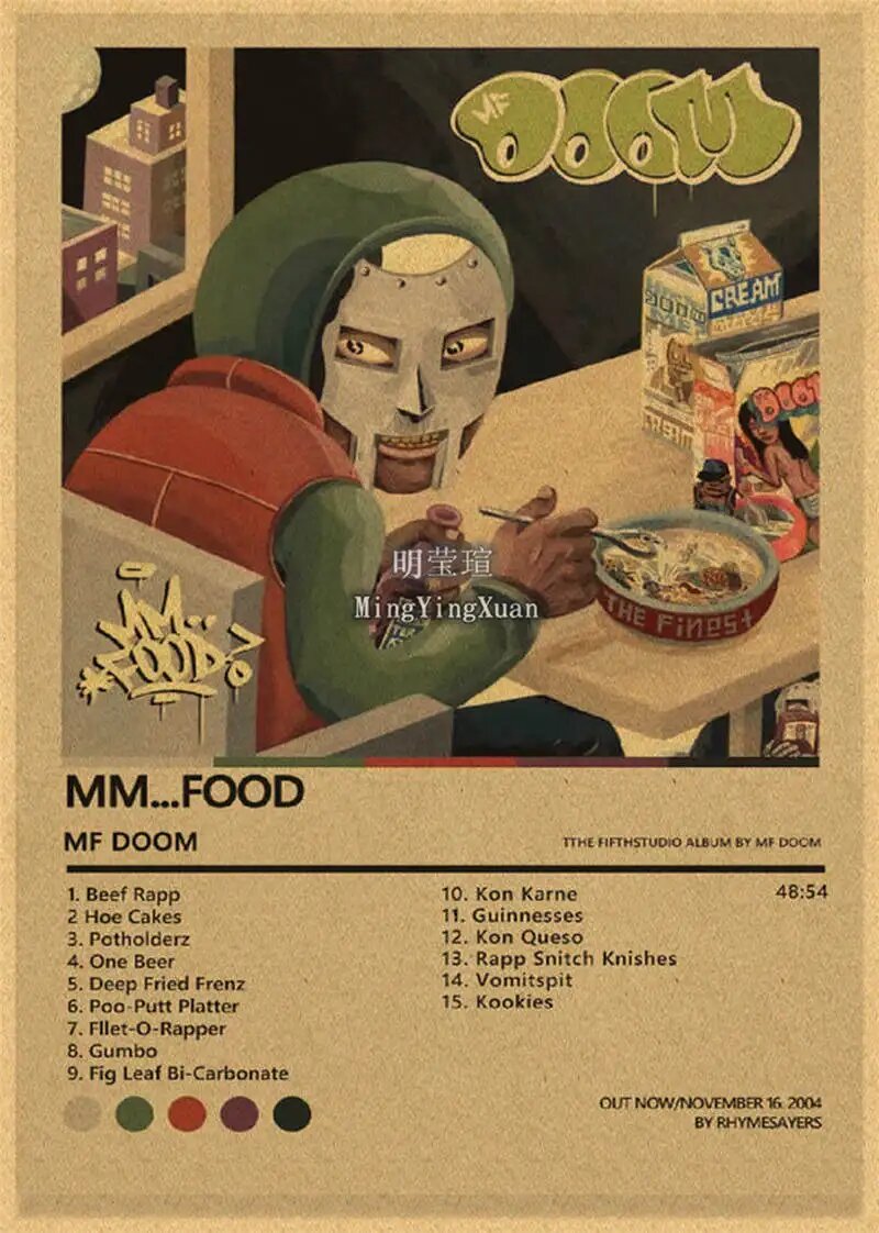 MF Doom Madlib Постер Темно-зеленый, 9, 42x30cm A3