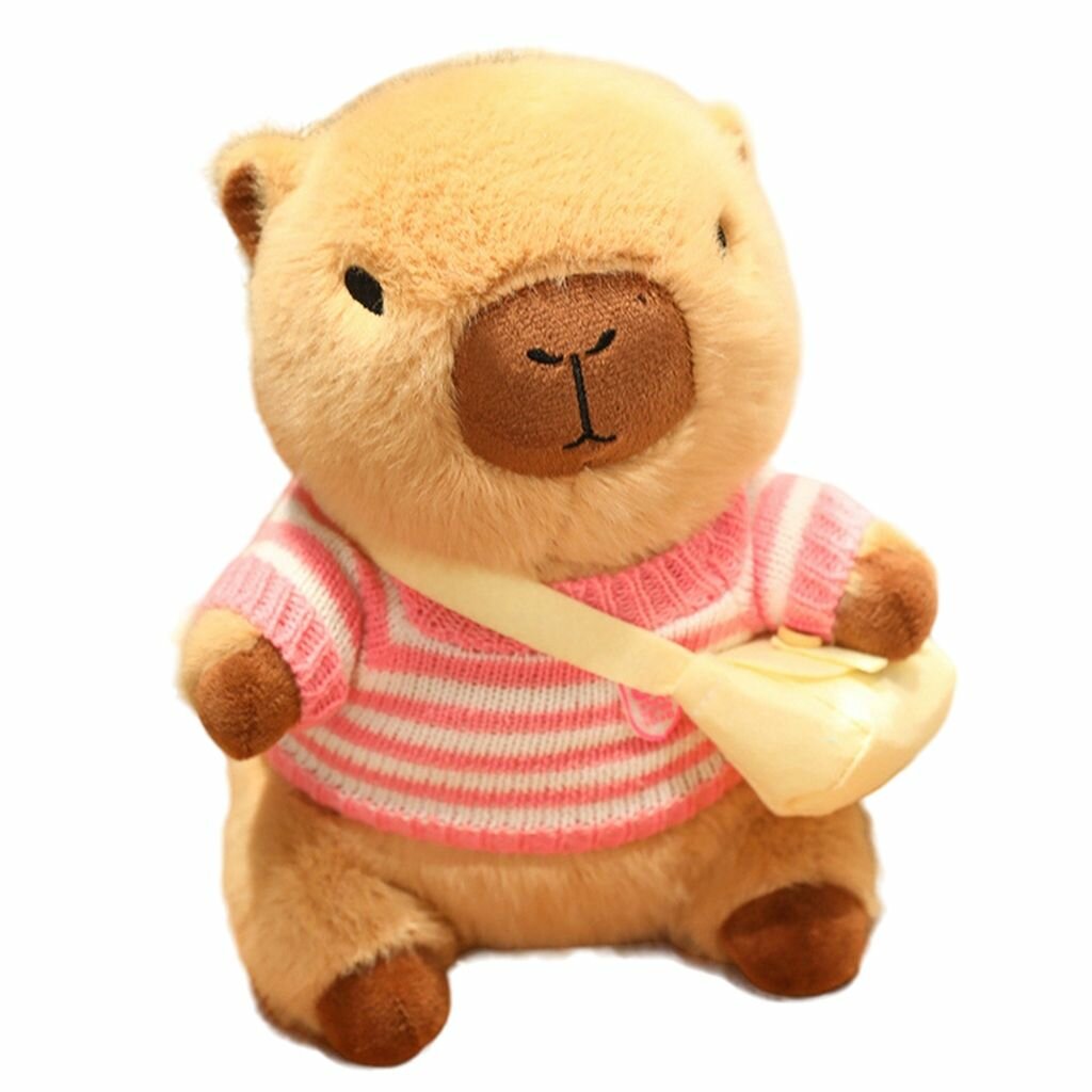 Одевалка плюшевой куклы капибары-розово-белая полосатая одевалка капибары