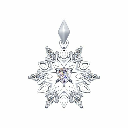 Подвеска, серебро, 925 проба, родирование, фианит