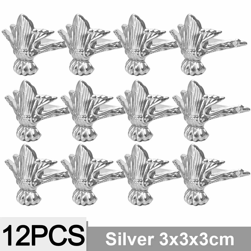 Деревянные угловые защитные элементы из цинкового сплава 12PCS-Silver