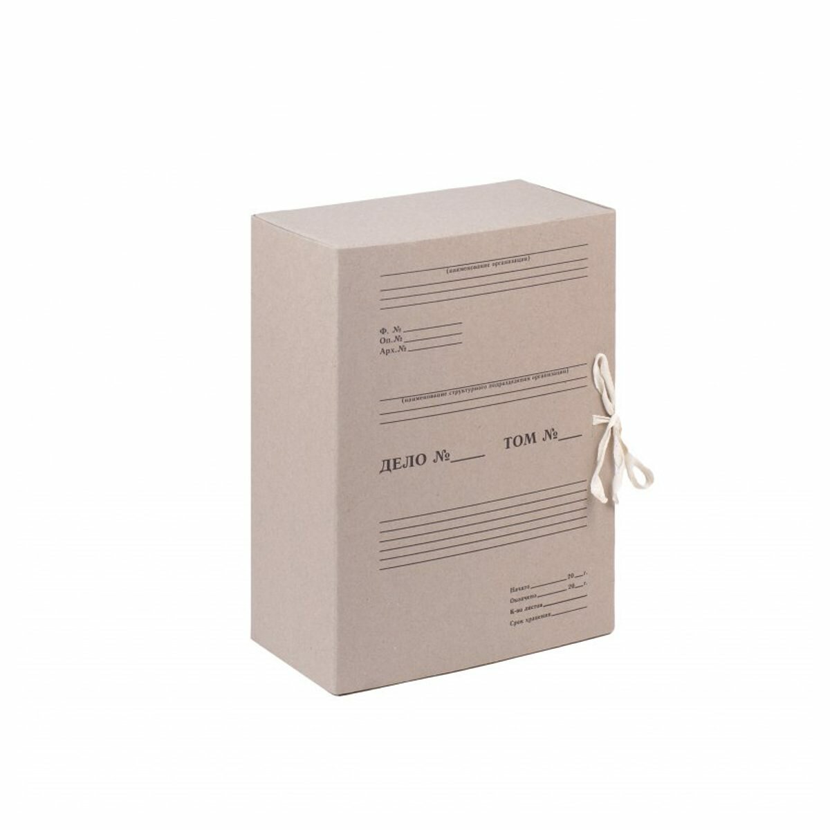 Короб архивный OfficeSpace (разборный, 120мм, клапан из переплетного картона, до 1200л, с завязками) (356315)