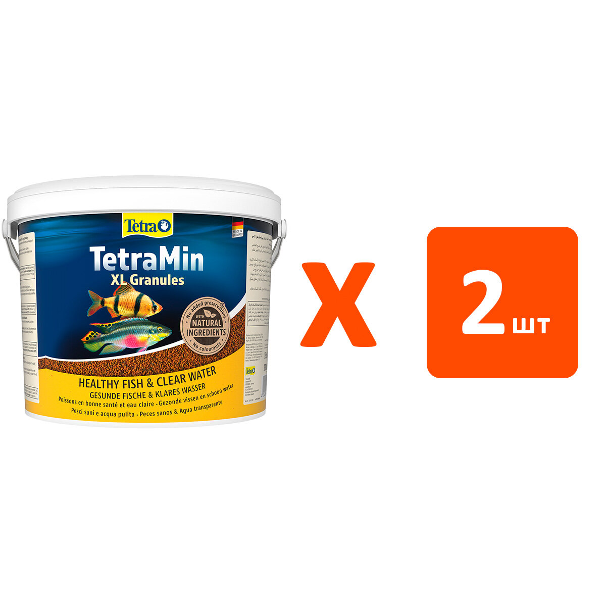 TETRAMIN XL GRANULES корм гранулы для всех видов рыб крупные гранулы (10 л х 2 шт)