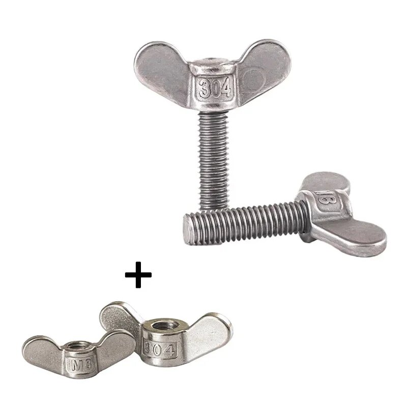 Гайки и винты с крыльями бабочки из нержавеющей стали M10-39PCS