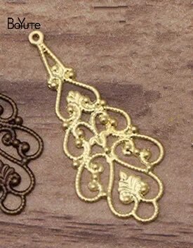 BoYuTe металлические филигранные цветочные заготовки для бижутерии Raw Brass