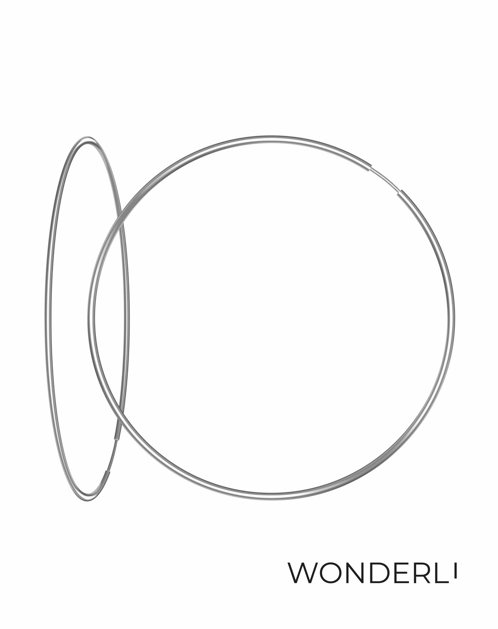 Серьги конго, серебро, 925 проба, родирование