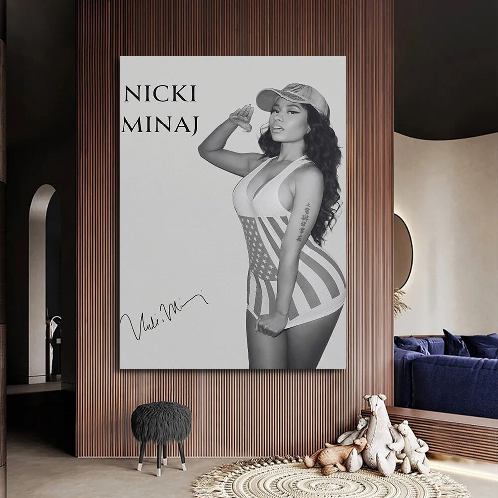 Картина "Девушка Nicki Minaj", на холсте, на подрамнике, 50x70 см