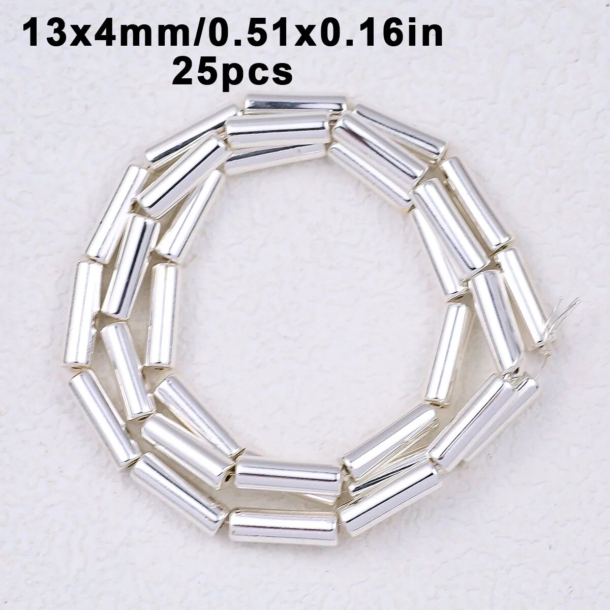 13 × 14 мм 25 шт. Серебристая прямая трубка Длинный Цилиндрический гематит для самодельных ювелирных изделий, браслет ручной работы, аксессуары