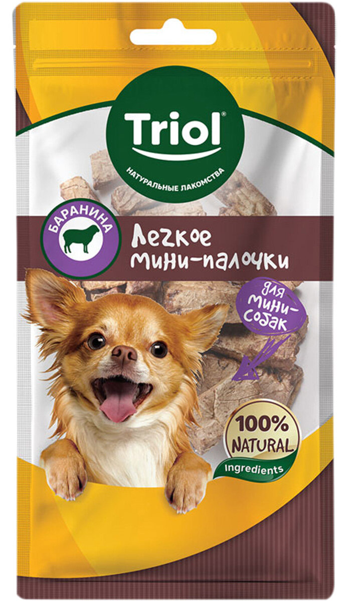 Лакомство TRIOL для собак маленьких пород мини палочки легкое баранье 30 гр (1 шт)