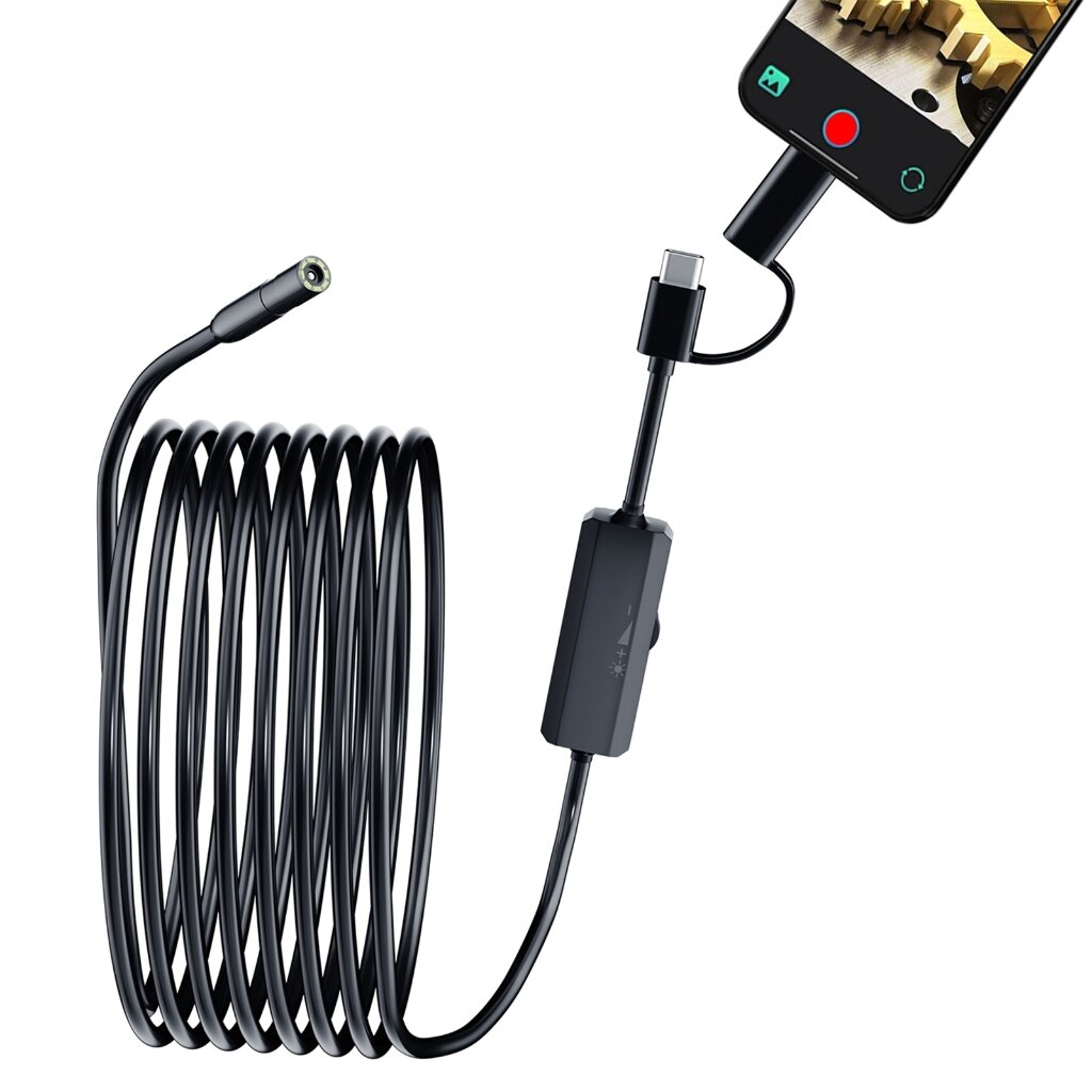 Эндоскоп Мобильного телефона Type C и 8Pin Бороскоп Инспекционная Камера Водонепроницаемый 8LED