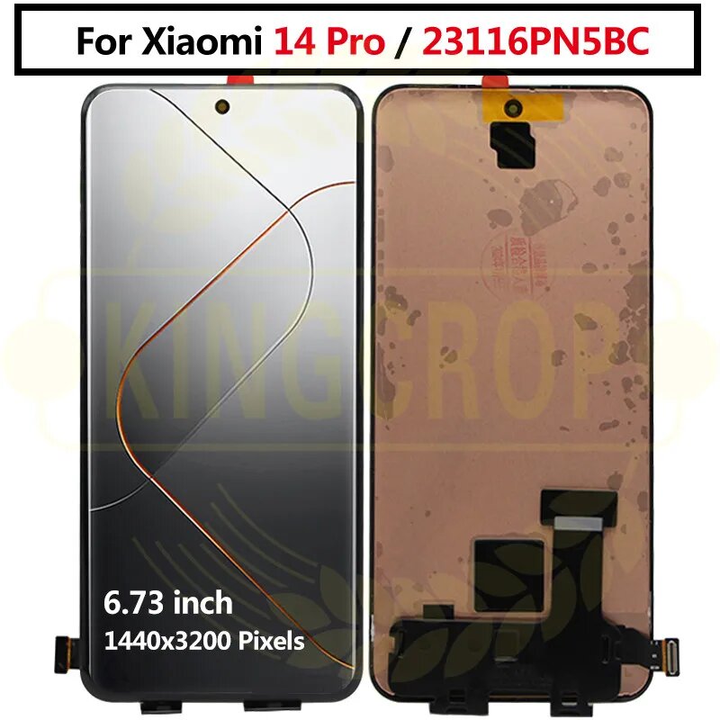 AMOLED для Xiaomi 14, ЖК-дисплей 23127PN0CC, сенсорная панель, дигитайзер экрана, 14 Pro No frame