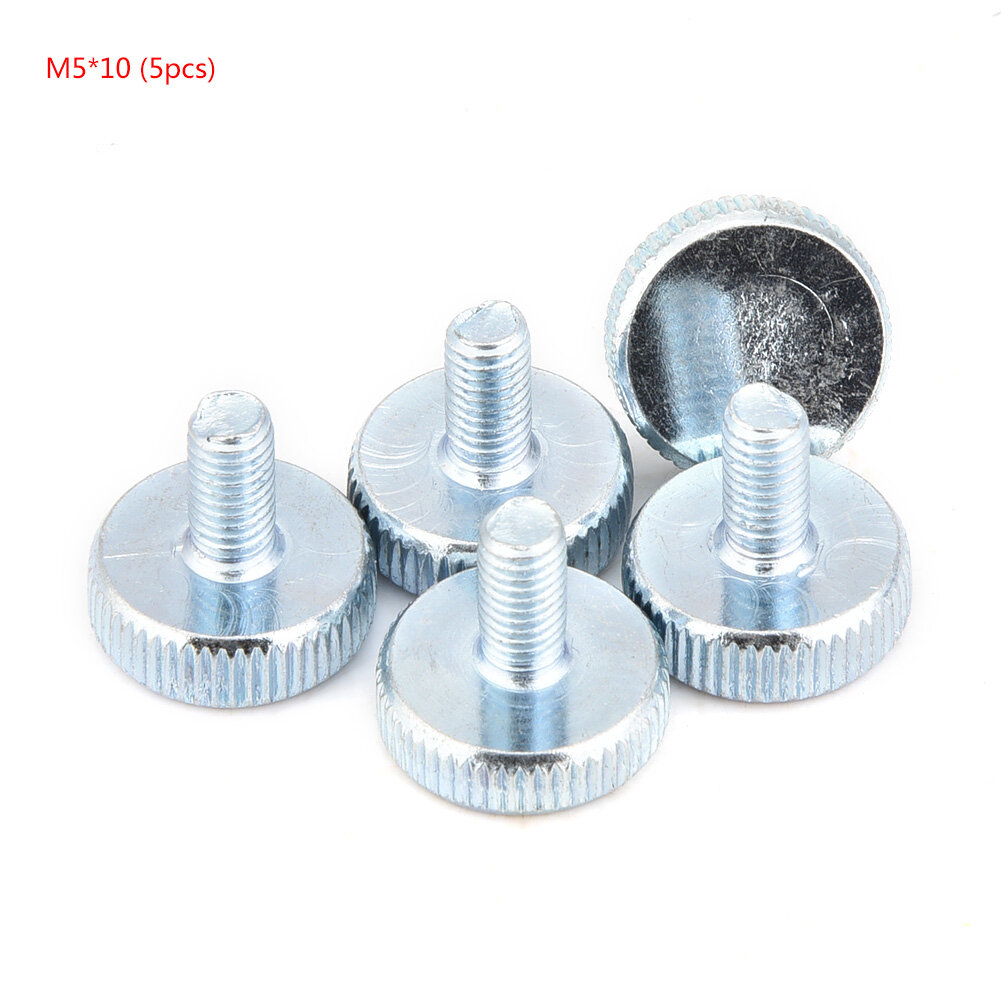 Винты с плоской рифленой головкой из оцинкованной углеродистой стали M5 (M5*10; 5 шт.)