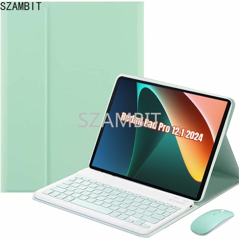 Магнитный чехол-клавиатура для POCO PAD 12.1/Redmi Pad Pro 12.1 2024 дюймов, совместимый с Bluetooth и мышью Ж ж
