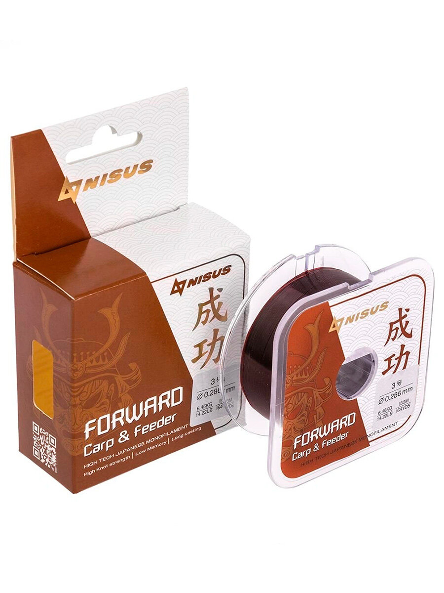 Леска для рыбалки Nisus FORWARD Carp&Feeder brown Nylon 0,286mm/150m (N-FCF-0286-150)