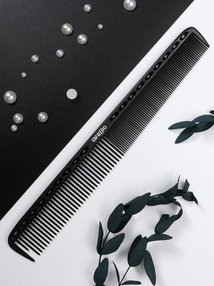 Gressio Расческа гребень парикмахерский карбоновый для стрижки и окрашивания волос