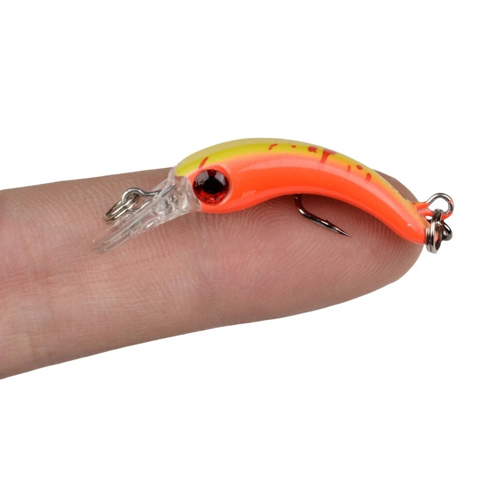 1Pcs 1.3g Mini Crankbait Fishing Lures Trout Minnow Artificial Wobblers Fishing Tackle Freshwater Crank Hard Bait Bass
