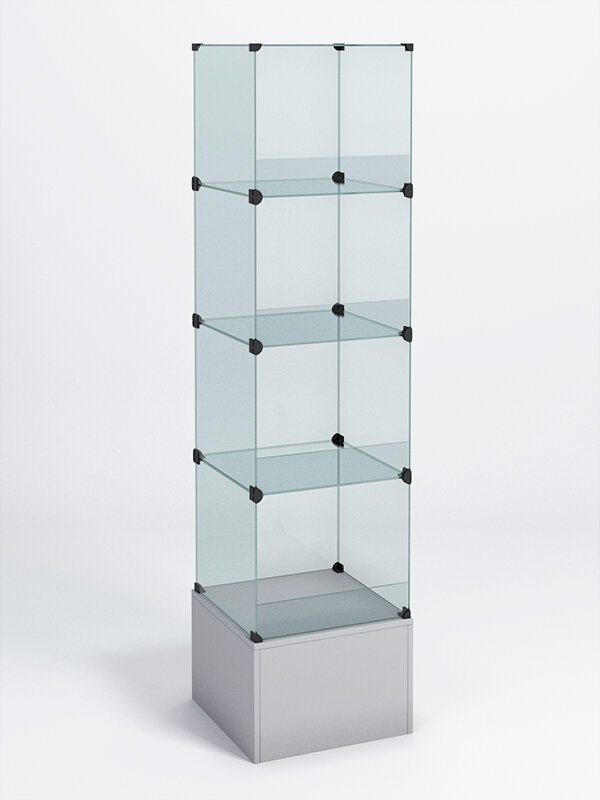 Витрина "КУБ" №110-КО стаканчик (без дверок, передняя стенка - стекло), Серый