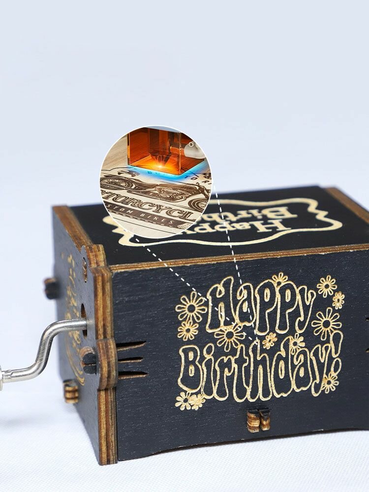 Деревянная музыкальная шкатулка с ручным заводом, расписной подарок на день рождения