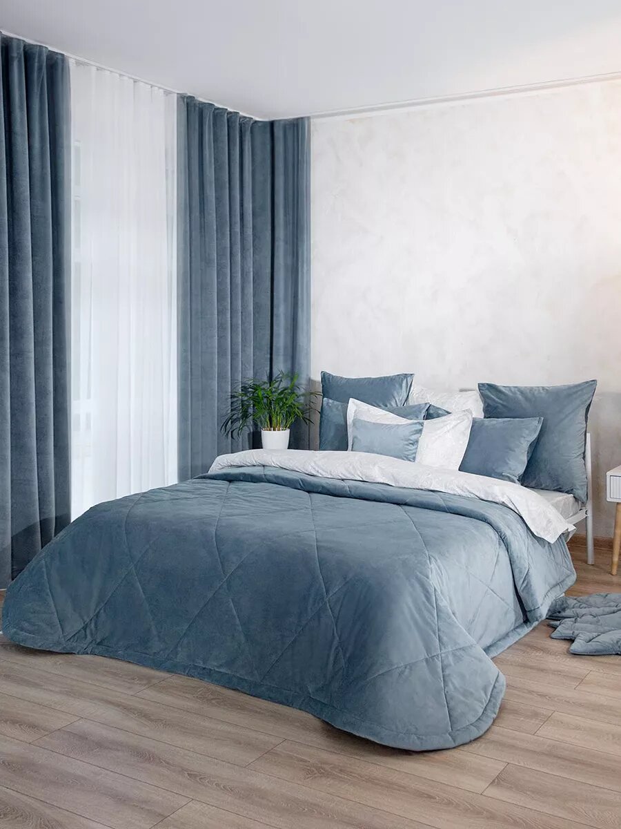 Покрывало на кровать "Беллиссимо", Evrika Home, бархат,260х260 см