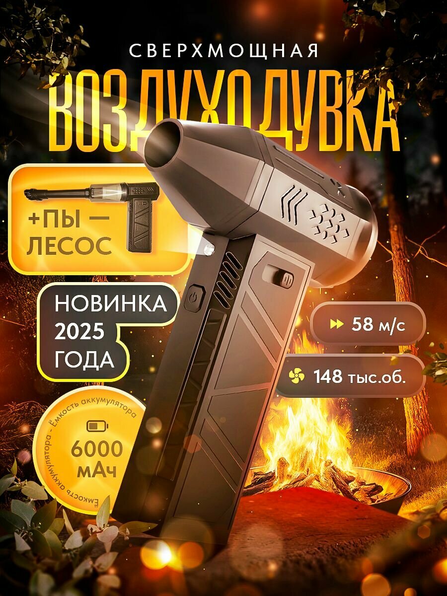 Воздуходувка аккумуляторная мощная / воздуходувка для компьютера / турбовентилятор