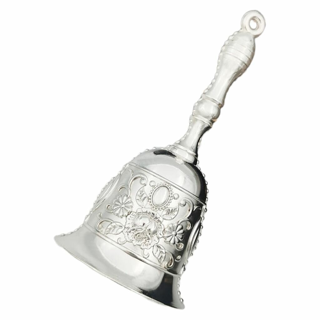 Громкий ретро-звонок с ручным приводом-серебристый