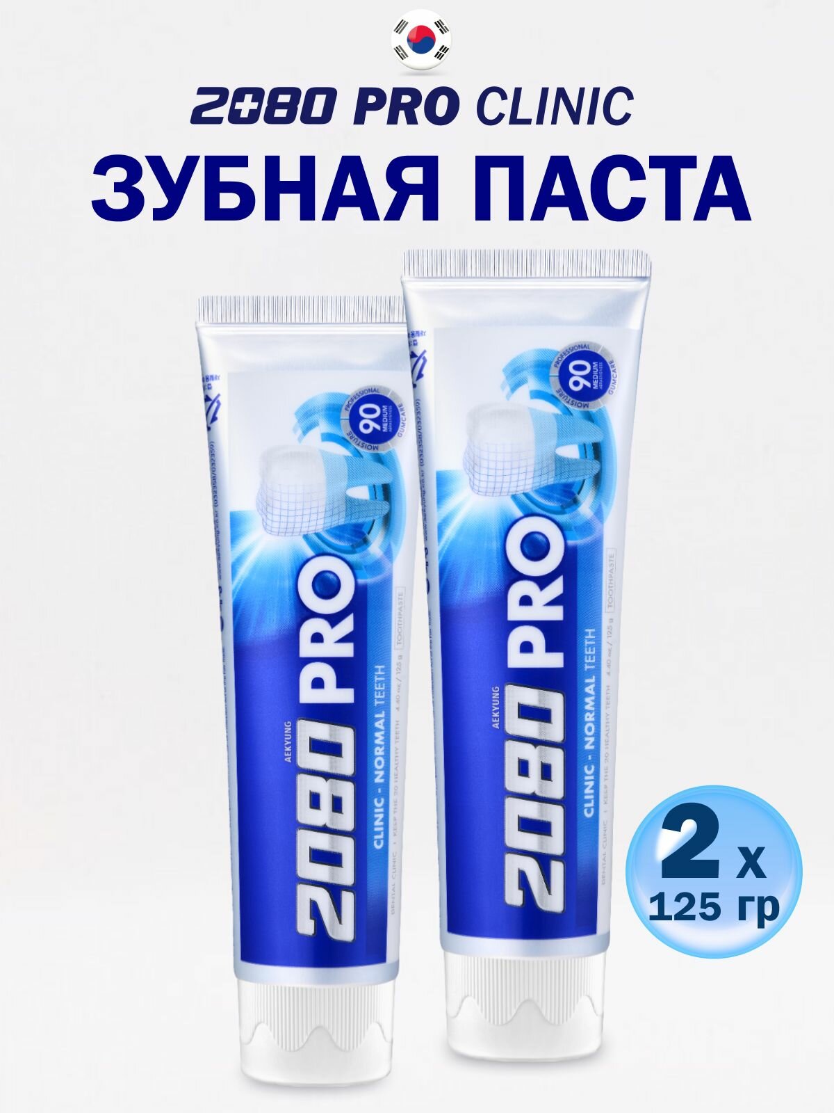 Набор Dental Clinic 2080 PRO Зубная паста "Профессиональная защита" 125 мл*2шт