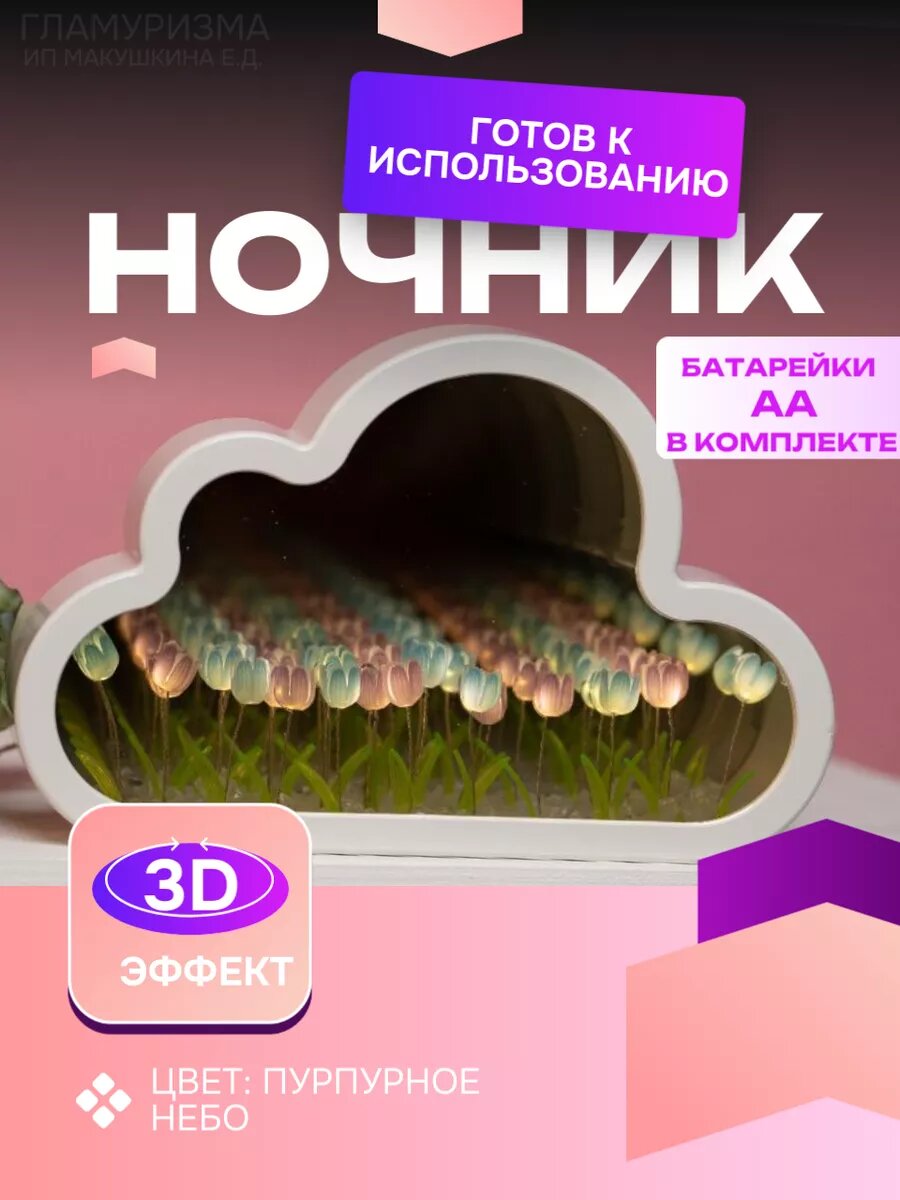 Светильник тюльпаны в облаке