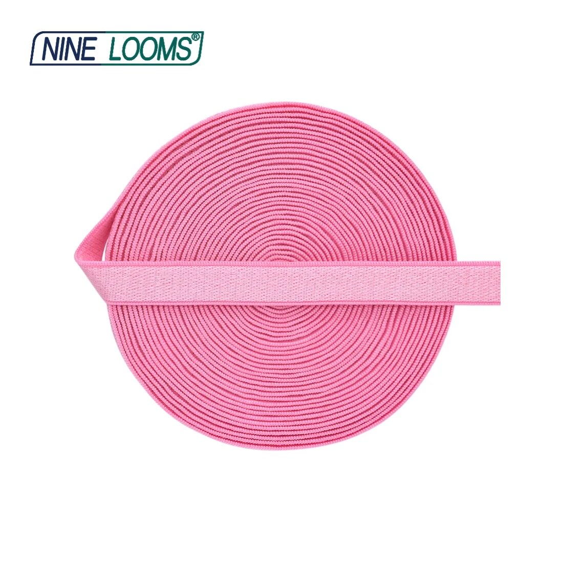Розовая нейлоновая резинка NINE LOOMS 10mm, 2 Yards