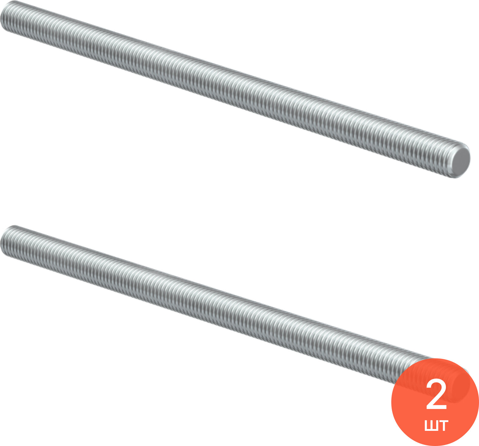 Шпилька крепежная IEK / ИЕК резьбовая, оцинкованная сталь, диаметр М8, DIN 975, 1000мм / строительство и ремонт (комплект из 2 шт)