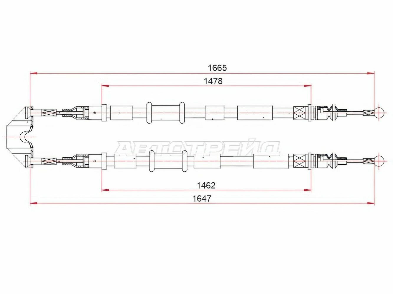 Трос ручного тормоза для Опель Астра H арт ST520036 SAT