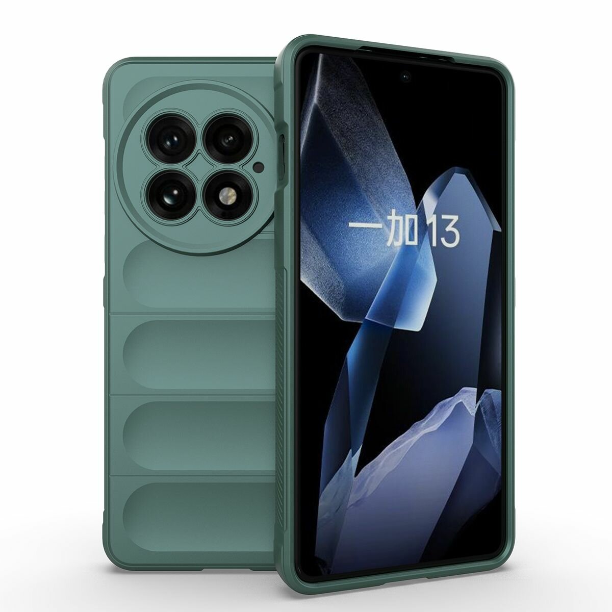 Противоударный чехол Flexible Case для OnePlus 13 зеленый