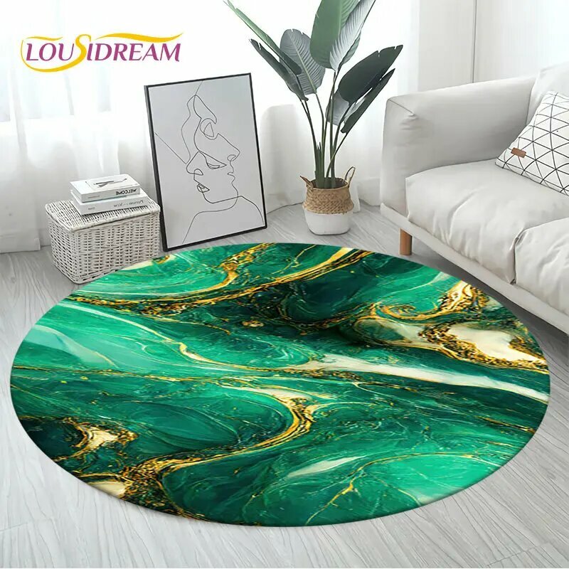 Круглый ковёр LOUSIDREAM скандинавский зелёный, 1, Diameter 120cm