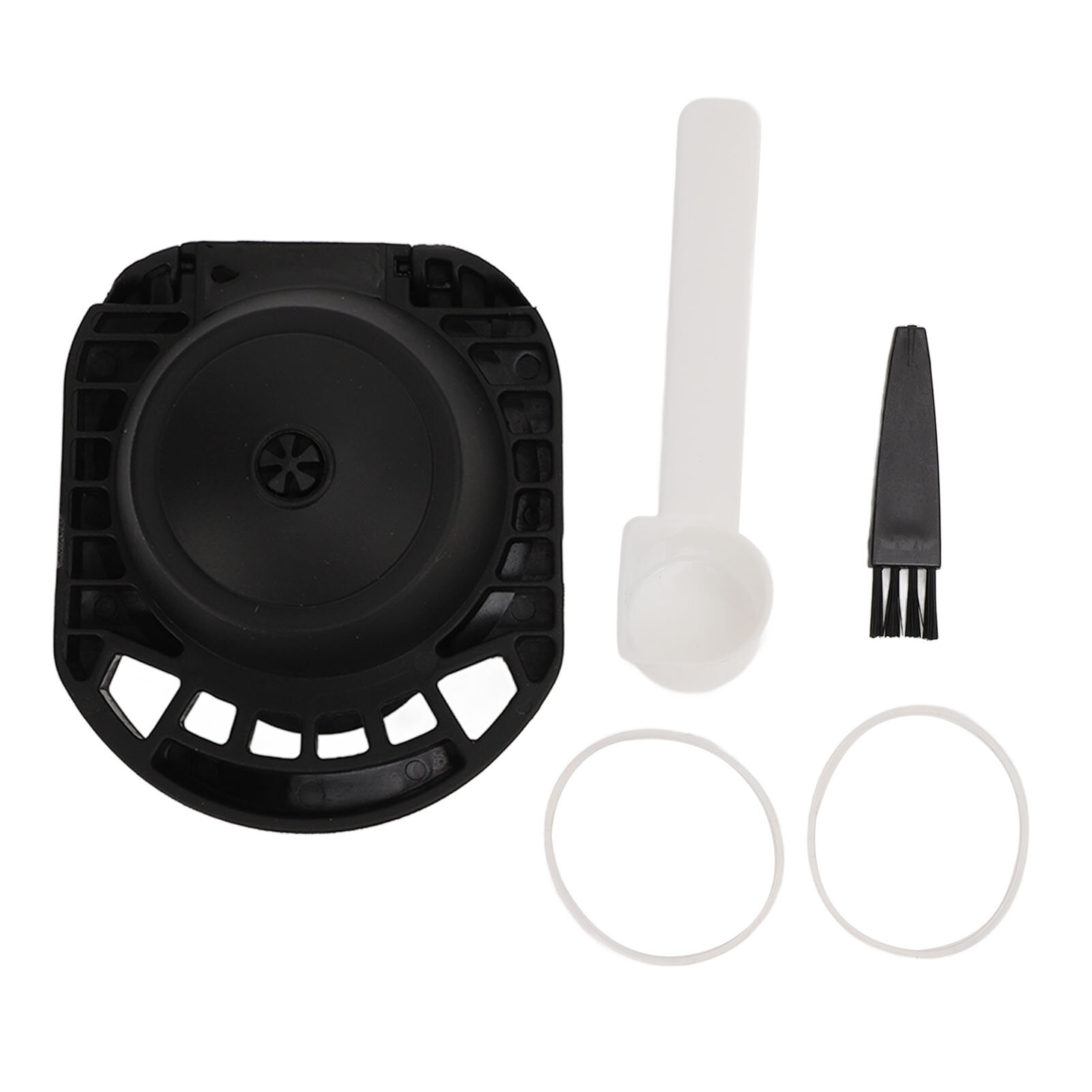 Многоразовый адаптер для капсул из полипропиленового пластика, конвертер для капсул кофемашины, с ложкой и щеткой.